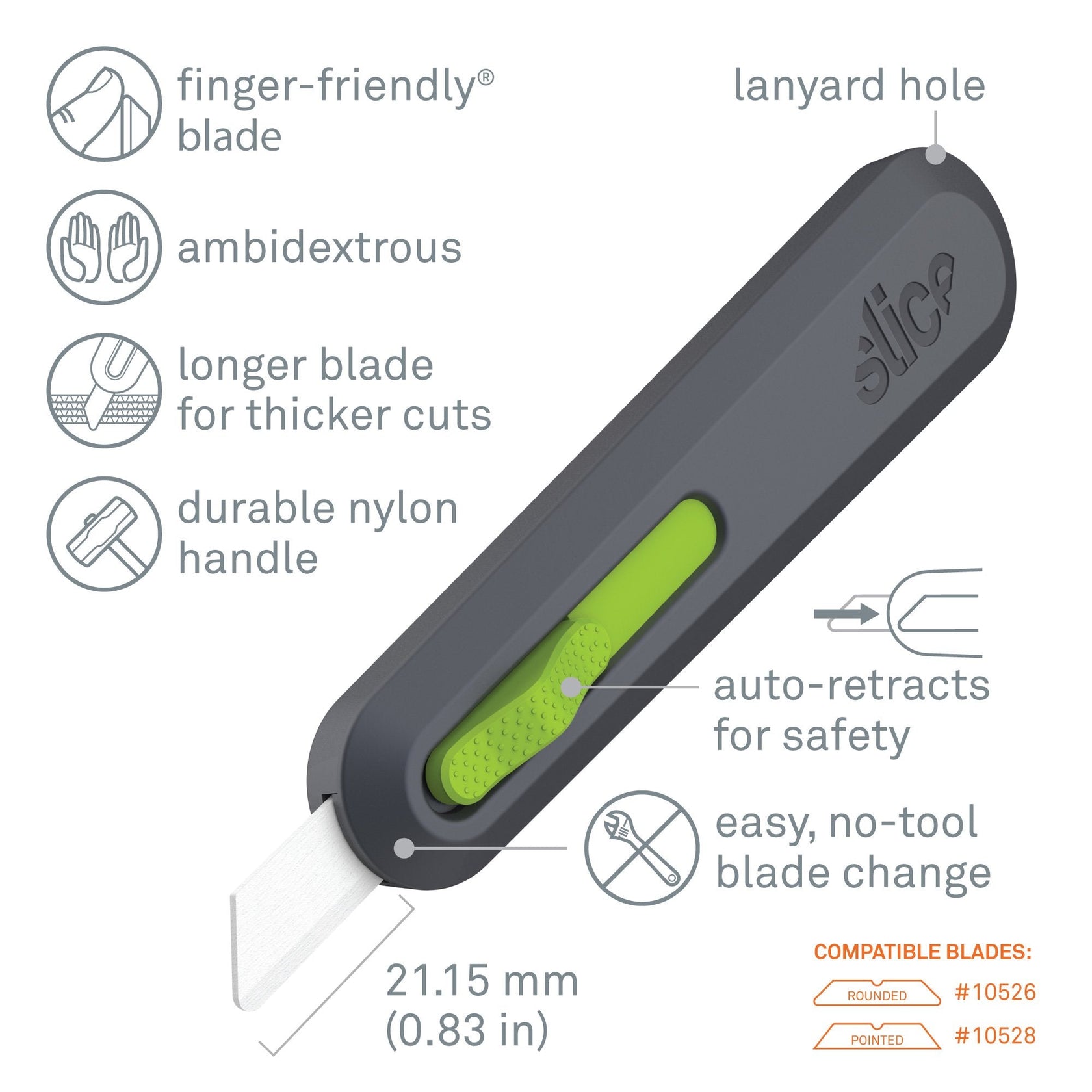 Cutter autoretráctil - Cuchilla cerámica | Slice – Slice Mexico